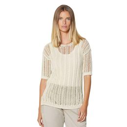 Madeleine Mode MADELEINE Luftiger Sommerpullover mit Ajour-Muster in wollwei&szlig; | Gr.: 44