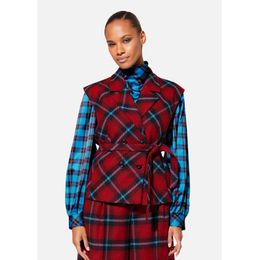 Madeleine Mode MADELEINE Karobluse mit Stehkragen in seeblau / multicolor | Gr.: 42