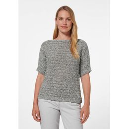 Madeleine Mode MADELEINE Kurzarm Ajourpullover, Baumwollmix in grau / wollwei&szlig; | Gr.: 36