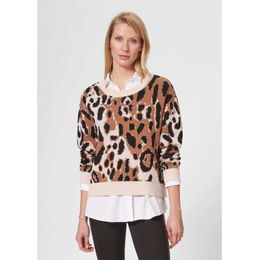 Madeleine Mode MADELEINE Pullover mit Animalmuster in schwarz / multicolor | Gr.: 40