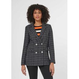 Madeleine Mode MADELEINE Klassischer Blazer mit silberfarbenen Kn&ouml;pfen in schwarz / wollwei&szlig; | Gr.: 46
