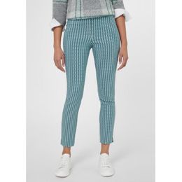 Madeleine Mode MADELEINE Schlanke Jacquard-Hose zum Schl&uuml;pfen in wei&szlig; / lagune | Gr.: 44