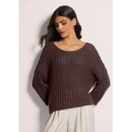 Madeleine Mode MADELEINE Pullover mit Pailletten in braun | Gr.: 48