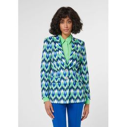 Madeleine Mode MADELEINE Bedruckter Blazer mit Schalkragen in royalblau / multicolor | Gr.: 42