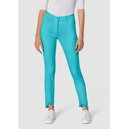 Madeleine Mode MADELEINE Verk&uuml;rzte 5-Pocket-Hose mit Fransen in karibikblau | Gr.: 21