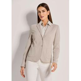 Madeleine Mode MADELEINE Jersey-Blazer mit Struktur in cappuccino / perlweiß | Gr.: 48