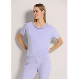 Madeleine Mode MADELEINE Rundhals-Shirt mit Strass-Blende in hellamethyst | Gr.: 34