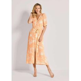 Madeleine Mode MADELEINE Durchgekn&ouml;pftes Sommerkleid mit floralem Print in pfirsich / wei&szlig; | Gr.: 40
