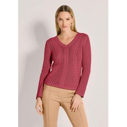 Madeleine Mode MADELEINE Warmer Strickpullover mit Zopf, Ajour in rosenholz | Gr.: 40