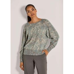 Madeleine Mode MADELEINE Stilvoller Strickpullover mit Fledermaus&auml;rmeln in wollwei&szlig; / berber / graphit | Gr.: 40