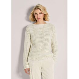 Madeleine Mode MADELEINE Eleganter Maschenpullover mit U-Boot-Ausschnitt in perlwei&szlig; | Gr.: 36