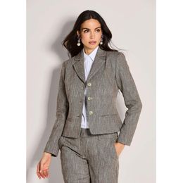 Madeleine Mode MADELEINE Taillierter Businessblazer mit Reverskragen in cappuccino / wollwei&szlig; / melange | Gr.: 46