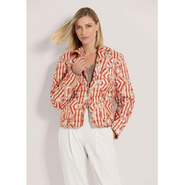 Madeleine Mode MADELEINE Kurze Steppjacke mit Unikat-Print in wollwei&szlig; / blutorange / cappuccino | Gr.: 44