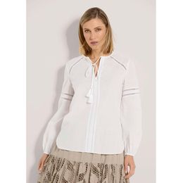 Madeleine Moderne Bluse mit Spitzeneinsätzen in weiß | Gr.: 40