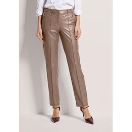 Madeleine Mode MADELEINE Kunstlederhose mit Biesen in taupe | Gr.: 21
