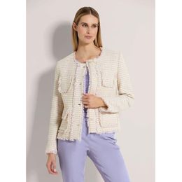 Madeleine Mode MADELEINE Kurzer Boucl&eacute;-Blazer in perlwei&szlig; / hellamethyst | Gr.: 42