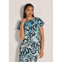 Madeleine Moderne &auml;rmellose Bluse in cappuccino / schwarz / multicolor | Gr.: 48