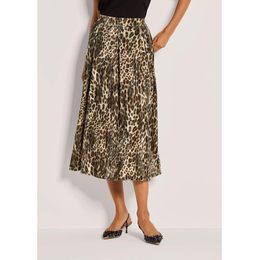 Madeleine Mode MADELEINE Eleganter Midi-Rock im Animal-Design in caramel / schwarz | Gr.: 42