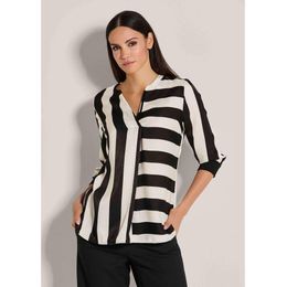 Madeleine Mode MADELEINE Tunika-Bluse mit 3/4-&Auml;rmeln in schwarz / wollwei&szlig; | Gr.: 34