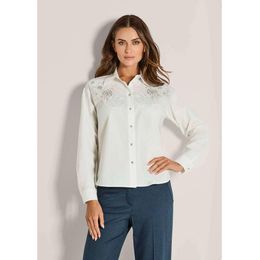 Madeleine Mode MADELEINE Elegante Bluse mit Zierperlen in weiß | Gr.: 34