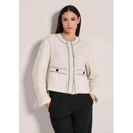 Madeleine Mode MADELEINE Kurzblazer in Boucl&eacute;-Optik in wollwei&szlig; / schwarz | Gr.: 42