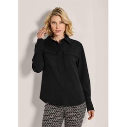 Madeleine Mode MADELEINE Elegante Bluse mit Hemdkragen in schwarz | Gr.: 44