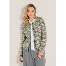 Madeleine Mode MADELEINE Eleganter, schmaler Strickblazer mit leichtem Futter in silbergrau / multicolor | Gr.: 36