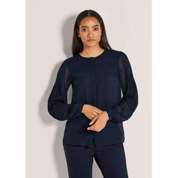 Madeleine Mode MADELEINE Elegante Bluse mit plissiertem R&uuml;ckenteil in marine | Gr.: 38