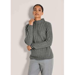 Madeleine Mode MADELEINE Luxuri&ouml;ser Strickpullover mit Stehkragen in graphit / melange | Gr.: 48