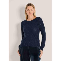 Madeleine Mode MADELEINE Schicker Kaschmirpullover mit Glanzeffekt in marine | Gr.: 34
