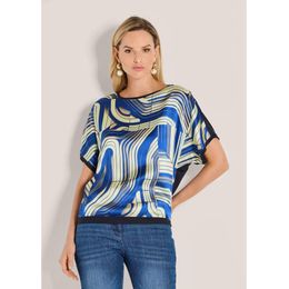 Madeleine Mode MADELEINE Elegantes Oberteil mit Grafik-Print in royal / multicolor | Gr.: 40