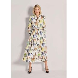 Madeleine Modernes Hemdblusenkleid mit Tailleng&uuml;rtel in perlwei&szlig; / multicolor | Gr.: 40