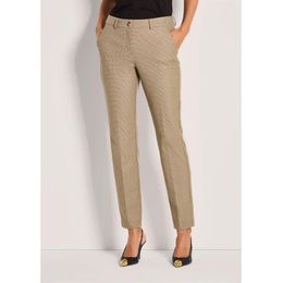 Madeleine Mode MADELEINE Mid Waist Chinohose mit B&uuml;gelfalten in caramel / schwarz | Gr.: 18