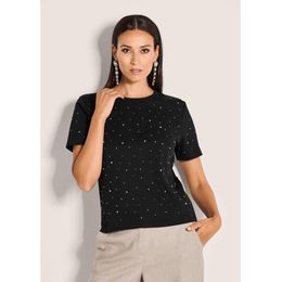 Madeleine Mode MADELEINE Luxuri&ouml;ses Shirt mit Strassakzenten in schwarz | Gr.: 36