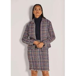 Madeleine Moderner Kurzblazer mit Zipper in schwarz / rubinrot / multicolor | Gr.: 42
