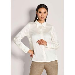 Madeleine Mode MADELEINE Elegante Viskosebluse mit verdeckter Knopfleiste in wollwei&szlig; | Gr.: 40