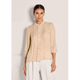 Madeleine Mode MADELEINE Elegante Bluse mit R&uuml;schen in beige | Gr.: 44