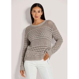 Madeleine Mode MADELEINE Pullover mit Ajour-Muster in cappuccino | Gr.: 36