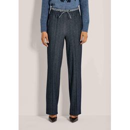 Madeleine Mode MADELEINE Elegante Jersey-Hose mit Fischgrat-Muster in nebelblau / melange | Gr.: 19