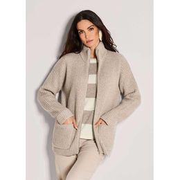 Madeleine Mode MADELEINE Weiche Wolljacke mit Rei&szlig;verschluss in cappuccino / melange | Gr.: 48