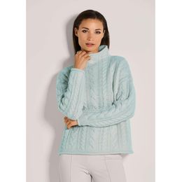 Madeleine Mode MADELEINE Stilvoller Grobstrickpullover mit Zopfmuster in salbei | Gr.: 44