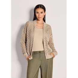 Madeleine Moderne Strickjacke mit Lochmuster in beige | Gr.: 44