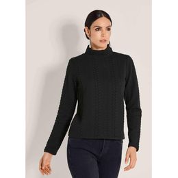 Madeleine Mode MADELEINE Sweatshirt mit Zopfstruktur in schwarz | Gr.: 34