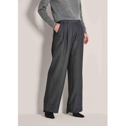 Madeleine Mode MADELEINE Nadelstreifenhose mit weitem Bein in bleigrau / melange | Gr.: 20