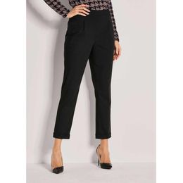 Madeleine Mode MADELEINE Elastische Bundfaltenhose, 7/8-L&auml;nge in schwarz | Gr.: 44
