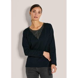 Madeleine Mode MADELEINE Glamour&ouml;ser Pullover, Strassakzente in schwarz | Gr.: 48