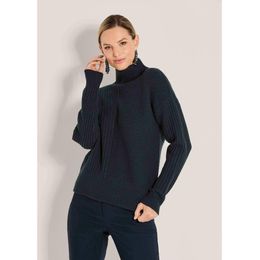 Madeleine Mode MADELEINE Eleganter Wollpullover mit Stehkragen in marine | Gr.: 36