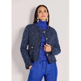 Madeleine Mode MADELEINE Kurzblazer mit franz&ouml;sischer Eleganz in royalblau / schwarz / multicolor | Gr.: 46