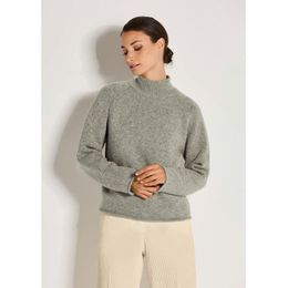 Madeleine Moderner Glattstrickpullover mit Stehkragen in graphit / melange | Gr.: 48