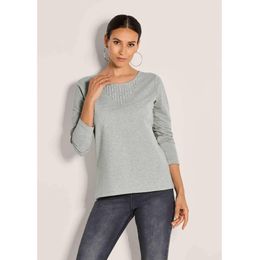 Madeleine Mode MADELEINE Glamour&ouml;ser Pullover, Strassakzente in silbergrau / melange | Gr.: 44